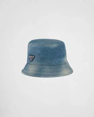 Prada Denim Bucket Hat - Light Blue | Editorialist